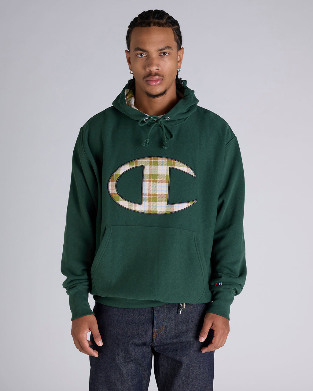 Buy Reverse Weave Plaid Panel Hoodie | Champion Australia